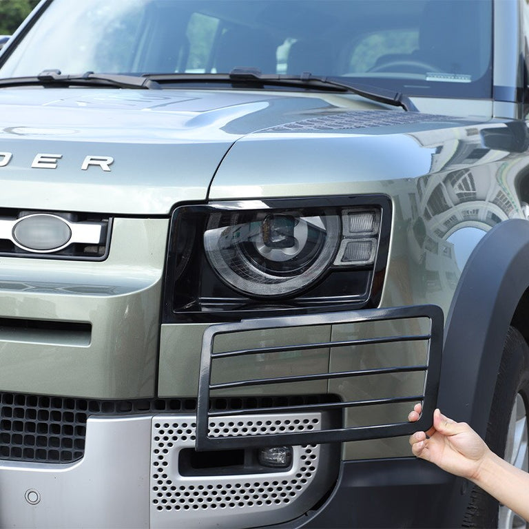 Black Stainless Steel Headlamp Guards for 2020-2022 Land Rover Defende ...